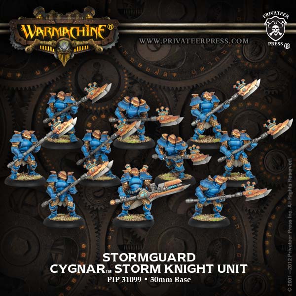 Warmachine Cygnar Stormguard Storm Knight (10 models) - WarGameStore